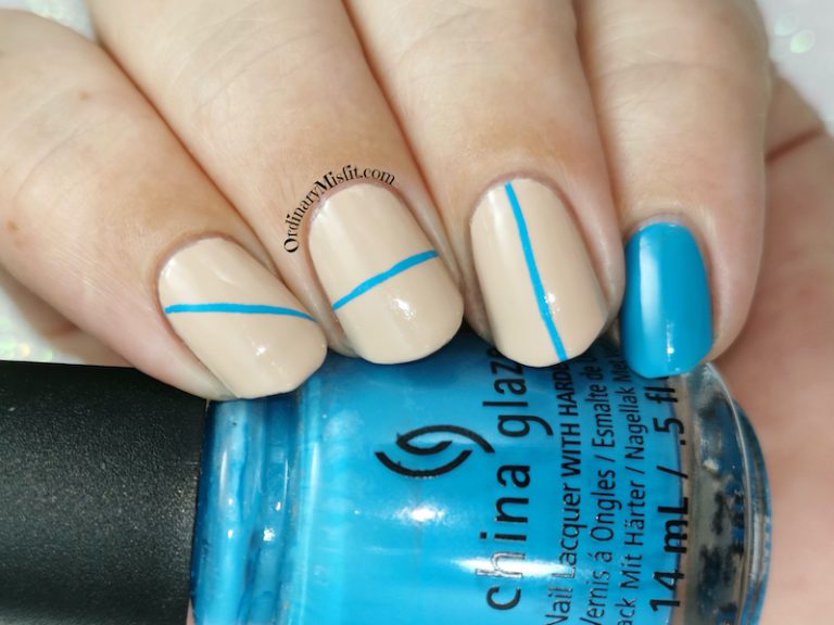 Blue line nail art | OrdinaryMisfit